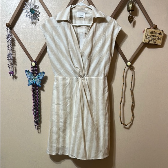 ANDREE BY UNIT | Dresses | Andree By Unit Cream Tan Sheath Mini Dress ...
